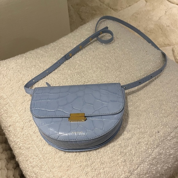Wandler | Bags | Light Blue Croc Leather Shoulder Half Moon Bag Wandler | Poshmark